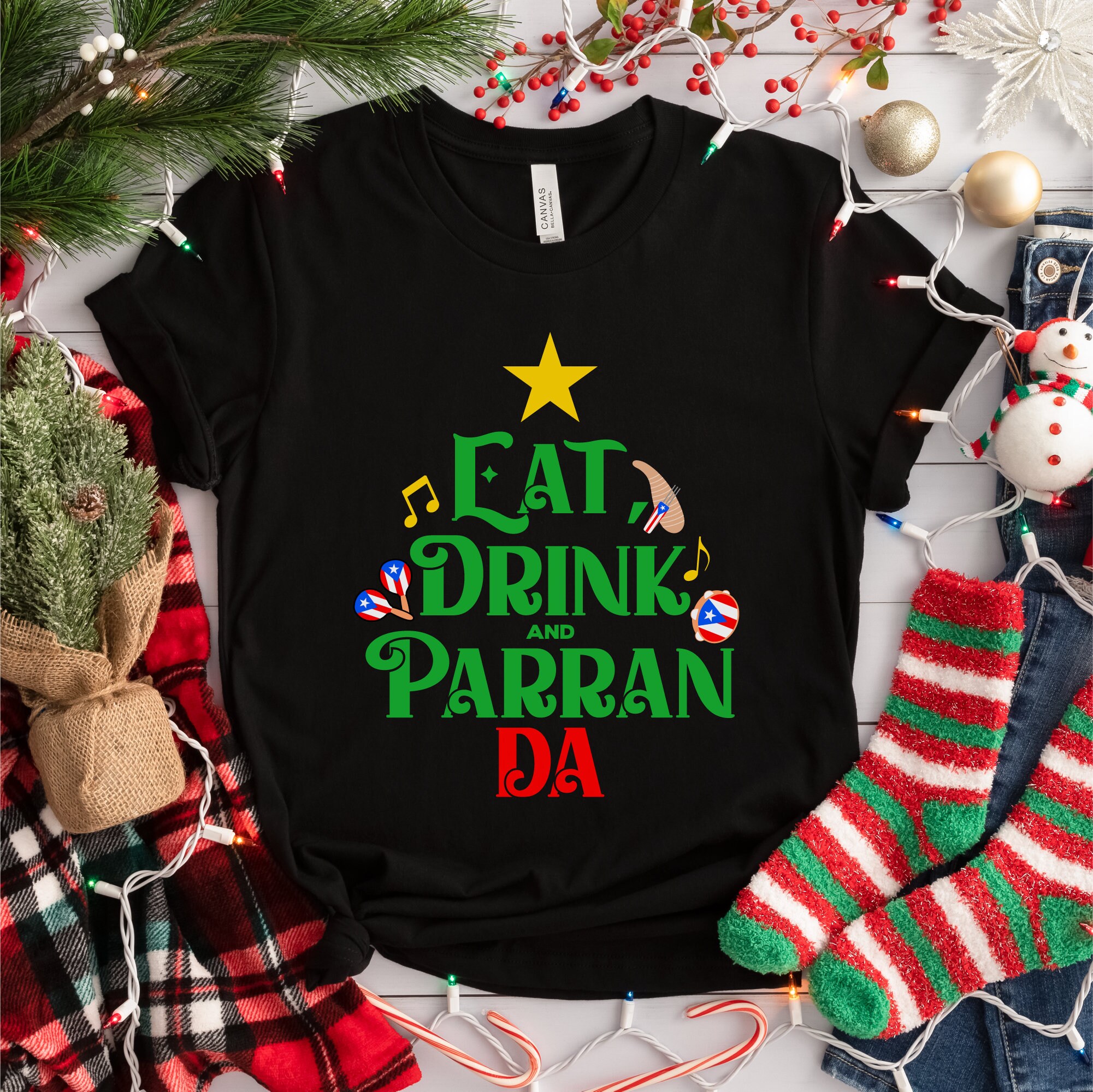 Eat Drink Parranda, Puerto Rico Svg, Christmas Svg, Puerto Rico Clipart ...