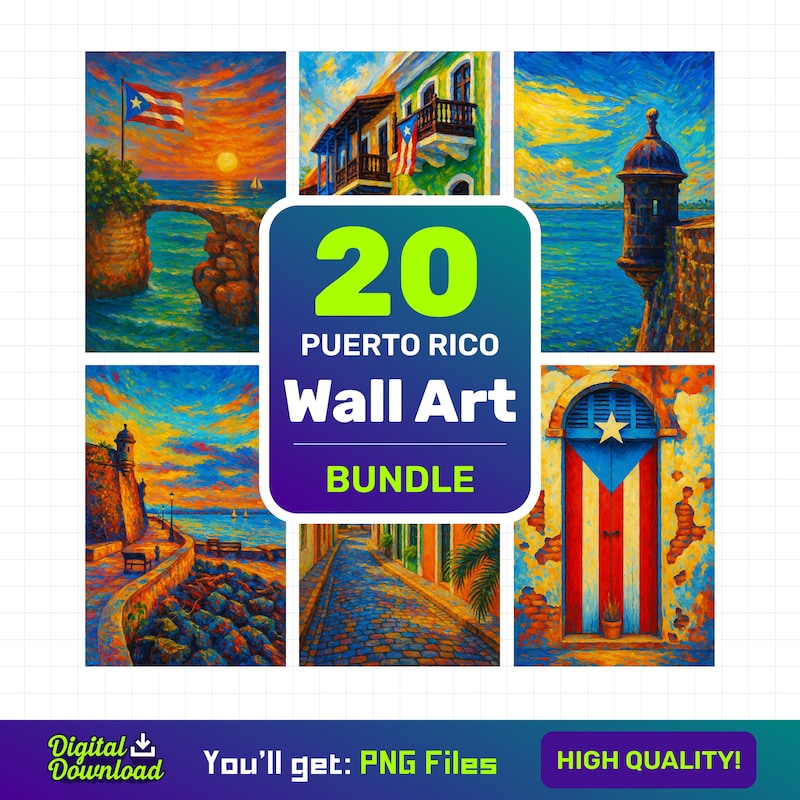 Colorful Puerto Rican Wall Art - Etsy UK