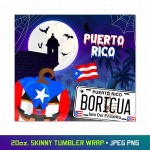 Puerto Rico Halloween Tumbler, 20oz Tumbler Wrap, Skinny Tumbler Wrap ...