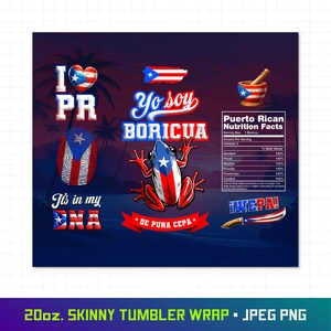 Yo Soy Boricua Tumbler Wrap, Puerto Rico Tumbler Wrap, 20oz Tumbler ...