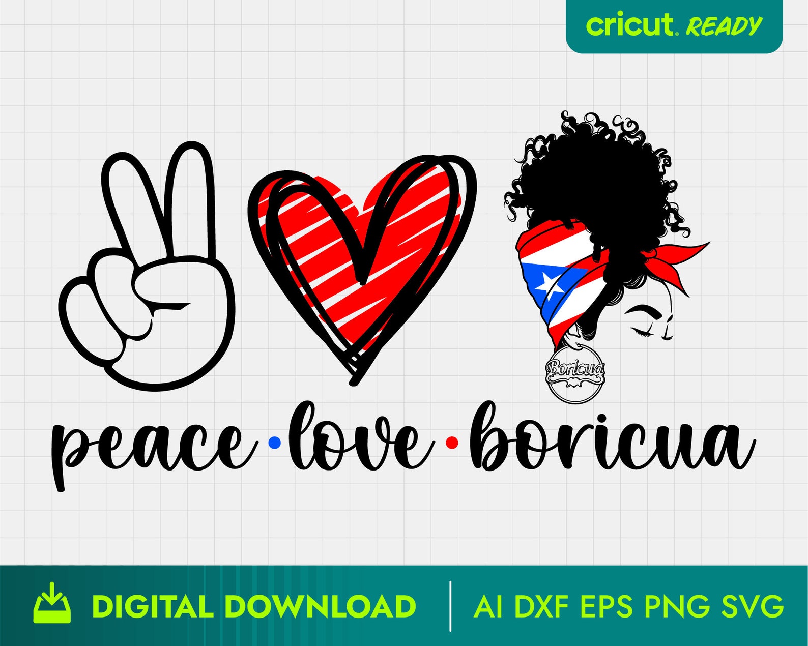 Puerto Rico SVG, Puerto Rico Flag Svg, Peace Love Svg, Commercial Use ...