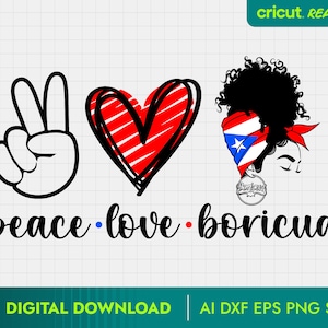 Puerto Rico SVG, Puerto Rico Flag Svg, Peace Love Svg, Commercial Use ...