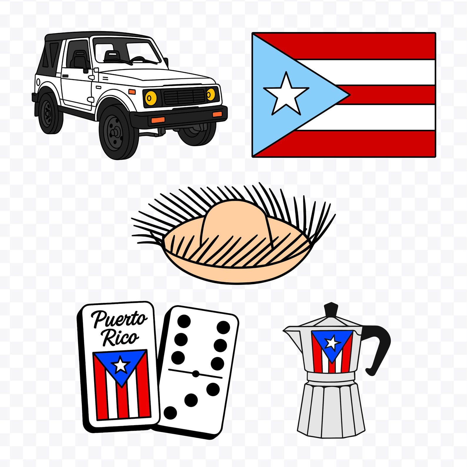 Paquete SVG PNG de Puerto Rico, Clipart Boricua, Diseño Sapo Concho ...
