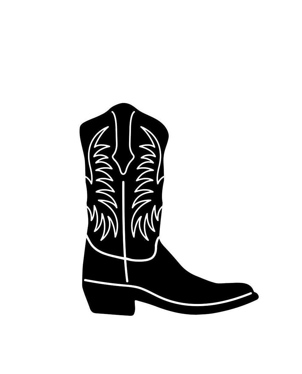 Western Cowboy Boot Decal - Etsy