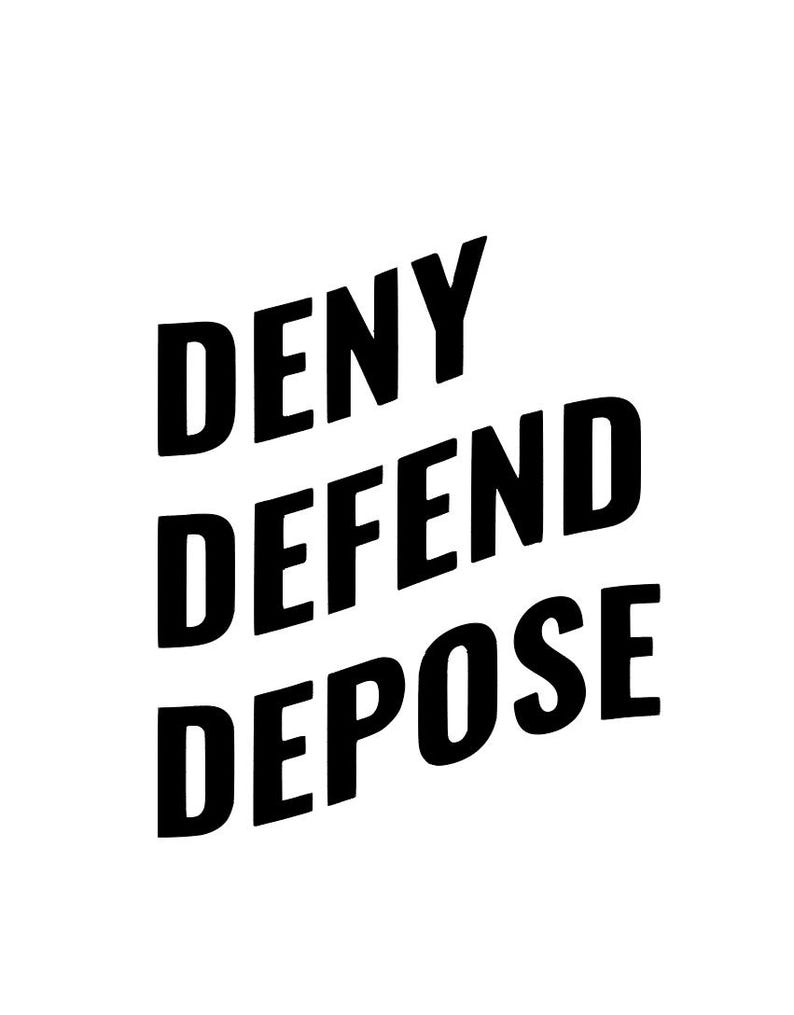 Deny Defend Depose Vinyl Decal - Etsy