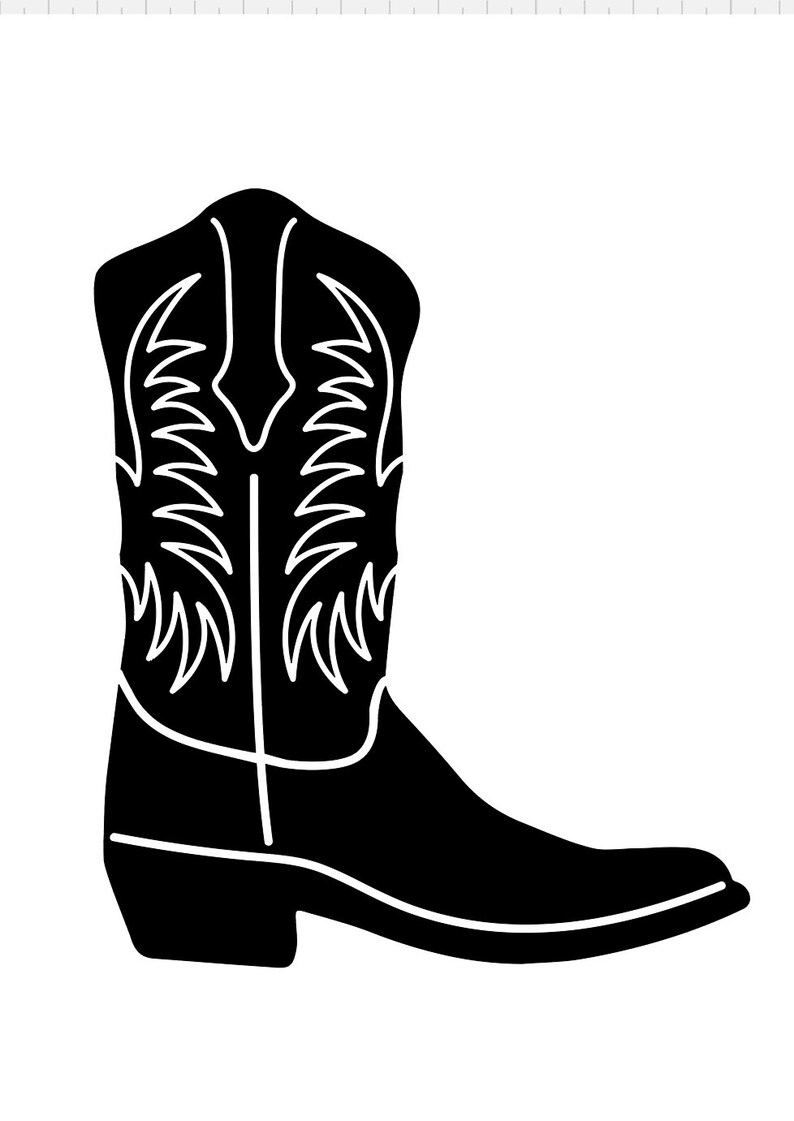 Western Cowboy Boot Decal - Etsy