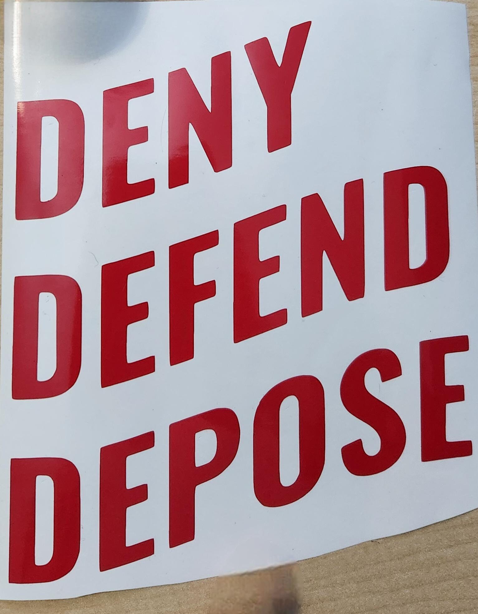 Deny Defend Depose Vinyl Decal - Etsy