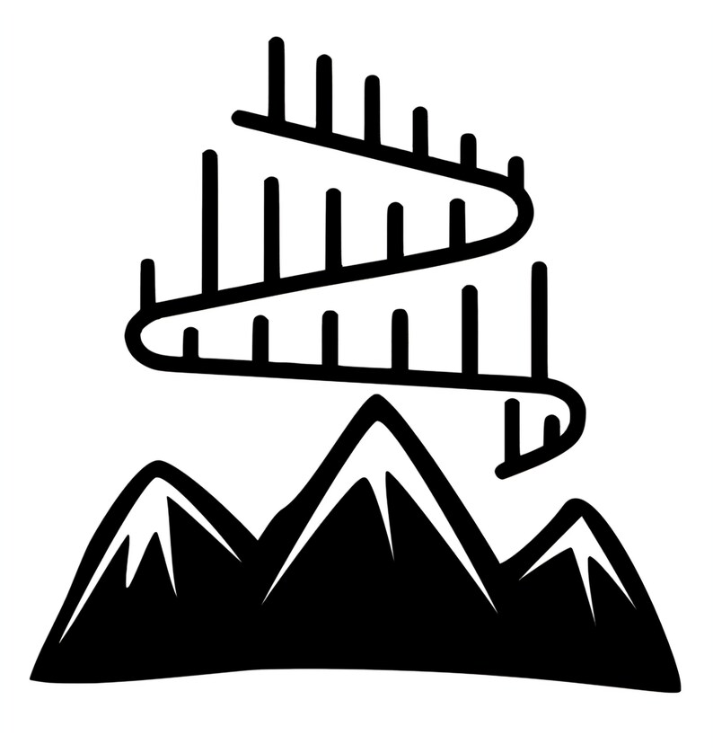 Northern Lights Mountain SVG - Etsy