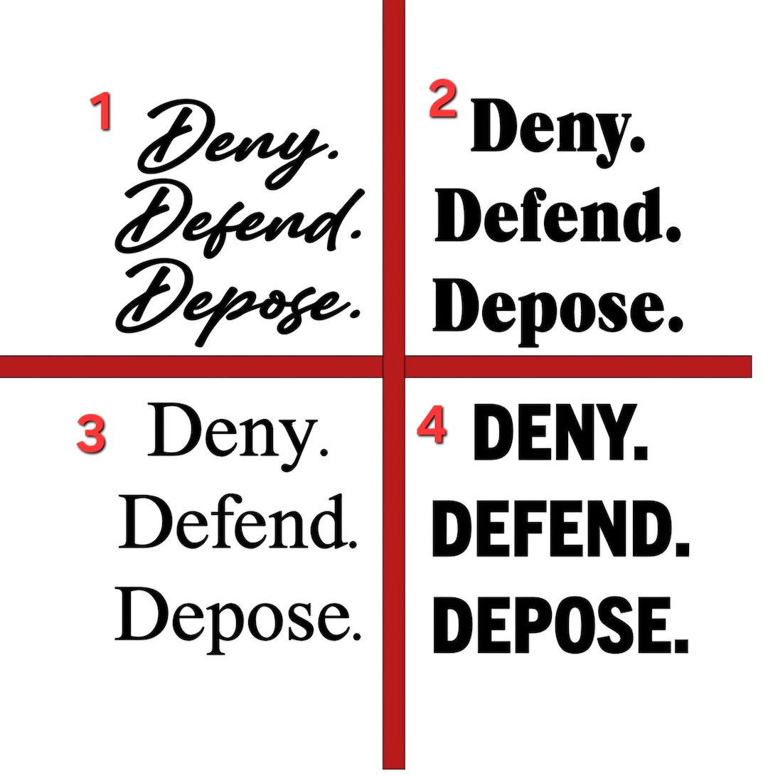 Deny Defend Depose Vinyl Decal - Etsy