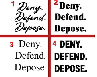 DENY DEFEND DEPOSE Decal Sticker - Etsy