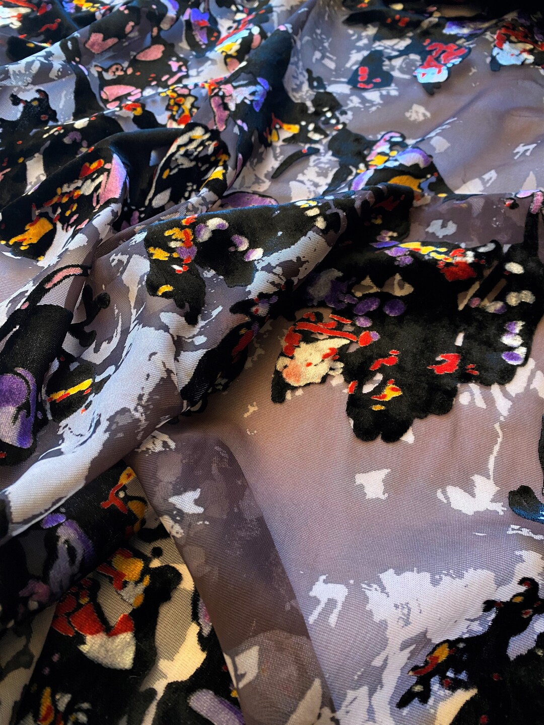 Silk Devore/burnout Fabric, Italian Fabric by Yard. - Etsy