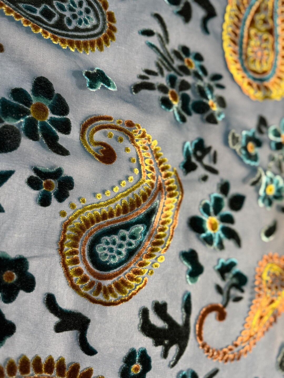 Devore Fabric in Green, Luxury Italian Fabric by Yard. - Etsy