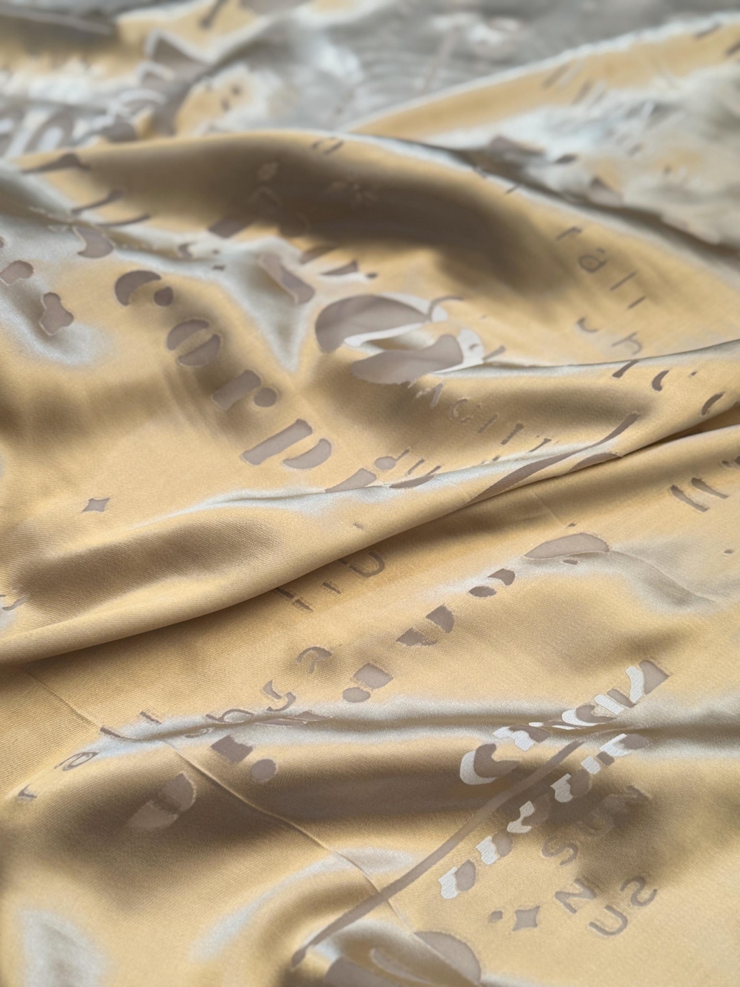 Silk Devore Fabric: Beige Burnout Velvet, Golden Sheen - Etsy