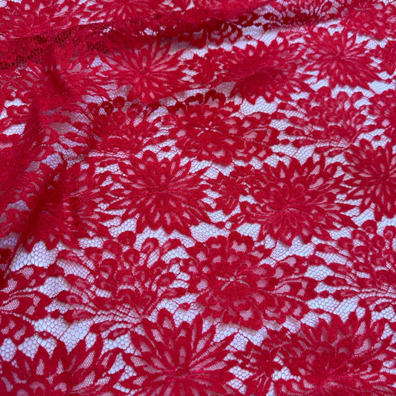 Red Lace Fabric - Etsy