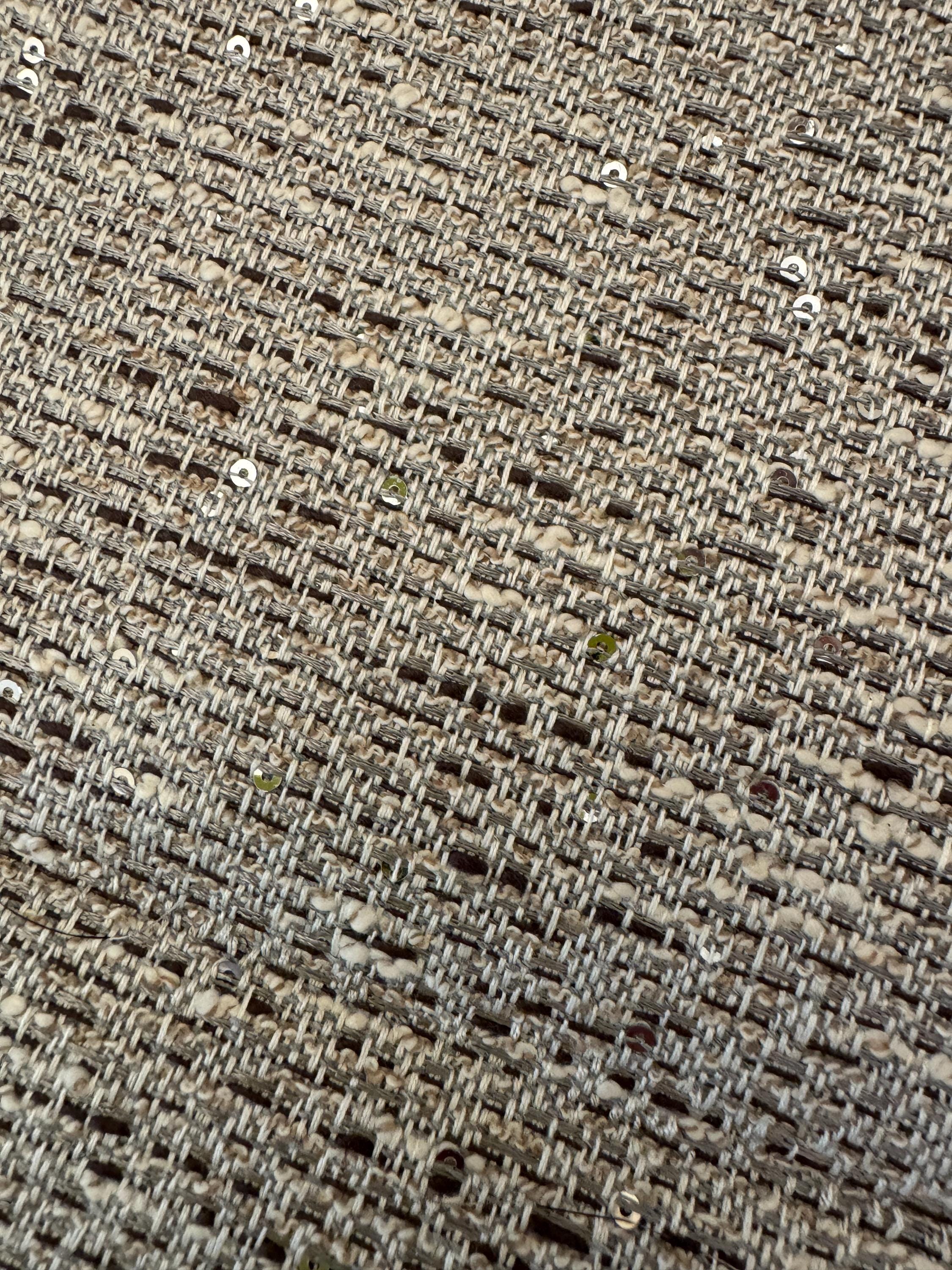 Designer Tweed Fabric With Underlining Fuseline, Luxury Italian Fabric ...