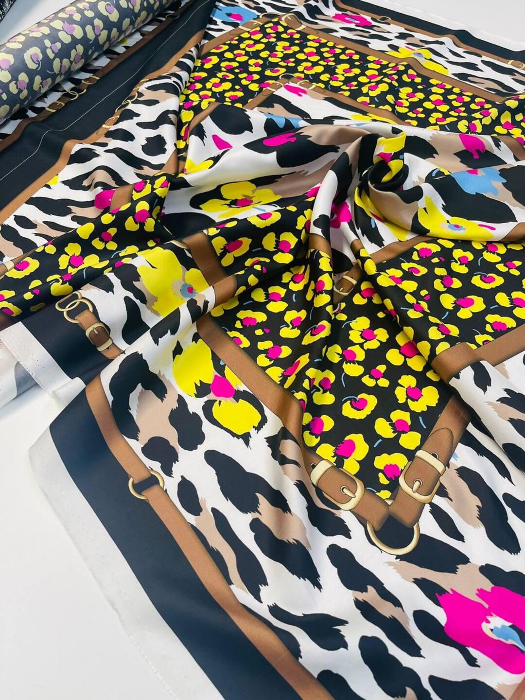 Silk Twill Large Scarf Panel, Designer Fabric, Luxury Italian Fabrics ...