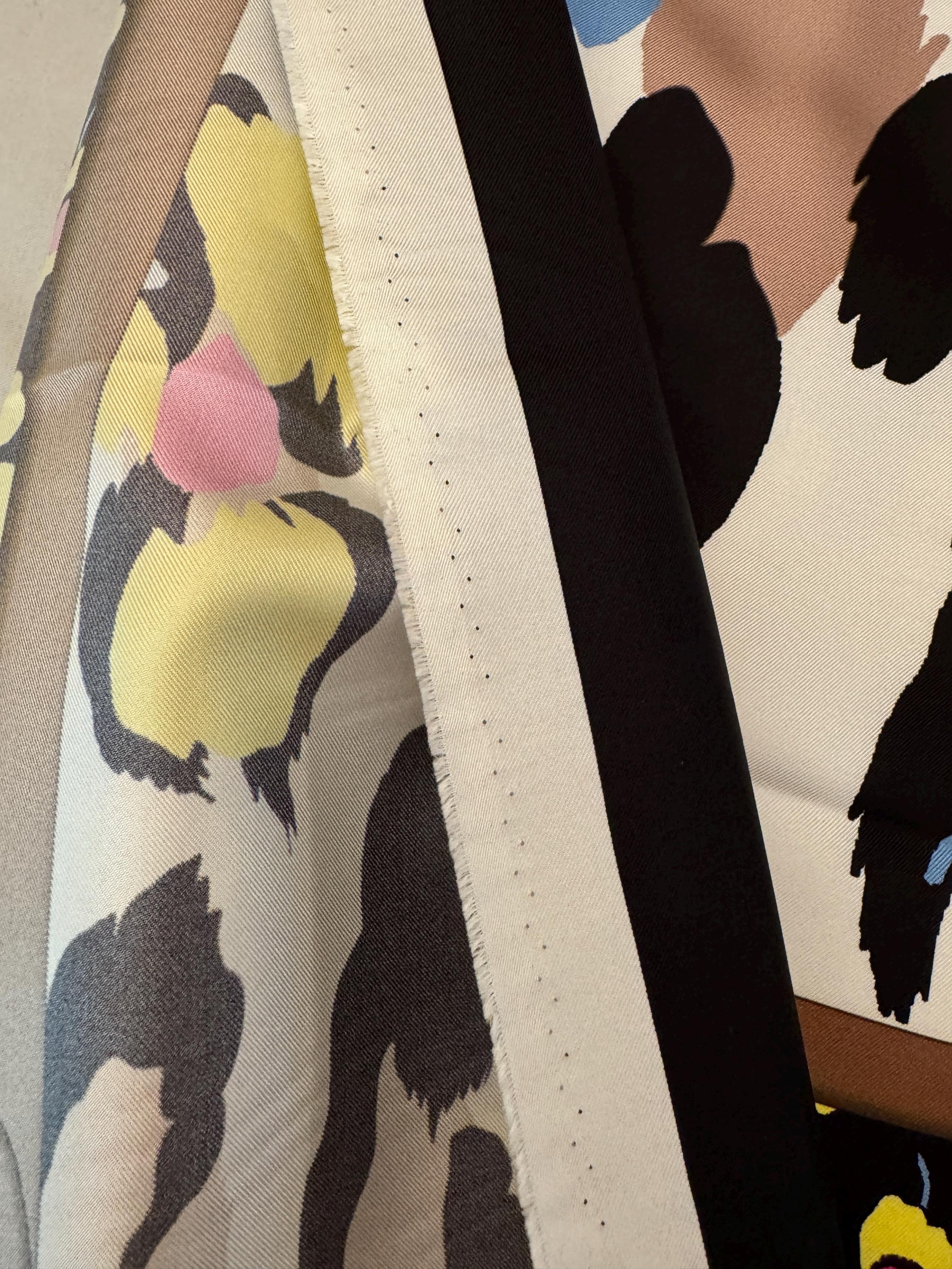 Silk Twill Large Scarf Panel, Designer Fabric, Luxury Italian Fabrics ...