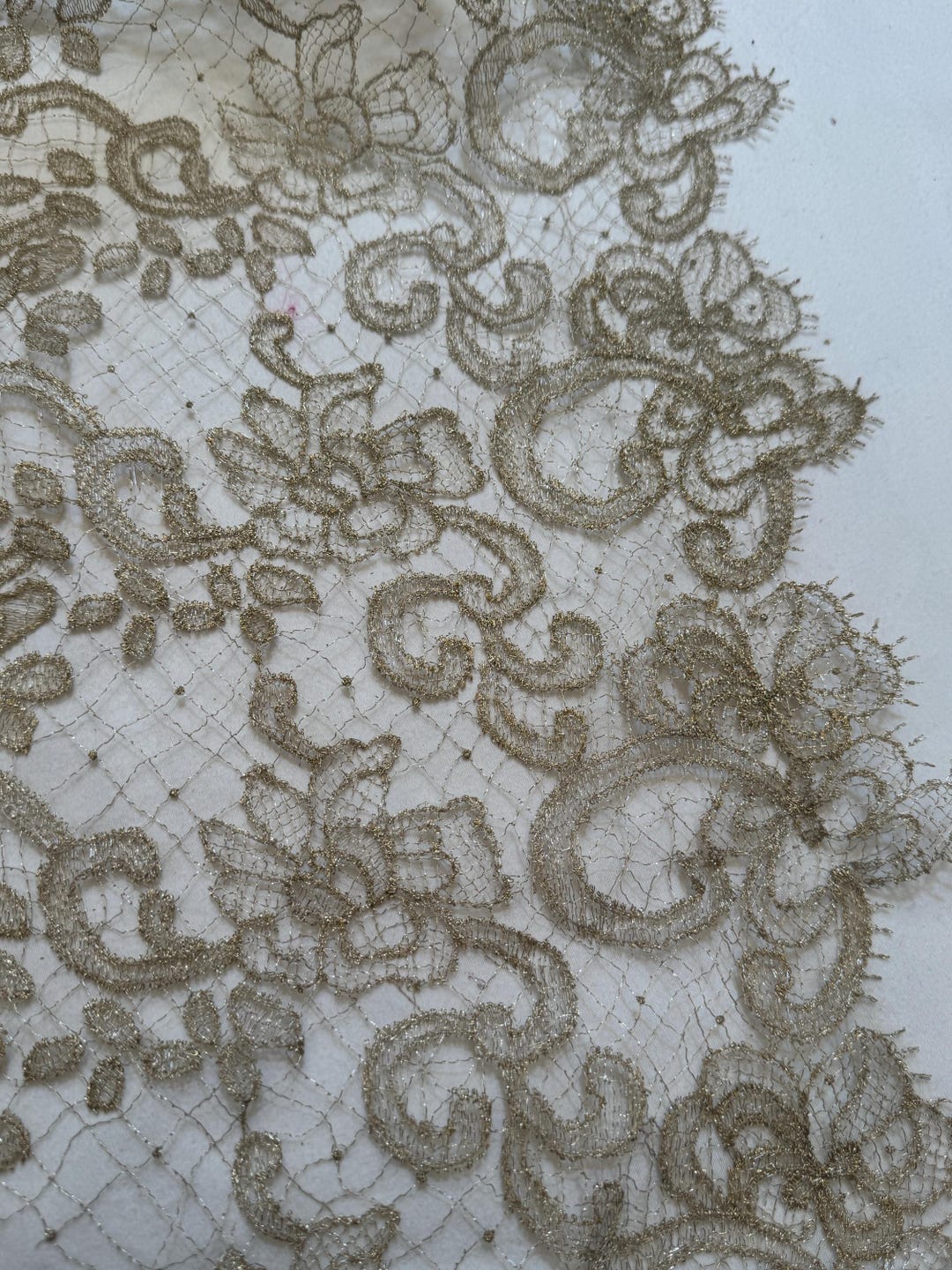 Exclusive Metallic Lace in Lavender Color and Antique Gold, Premium ...