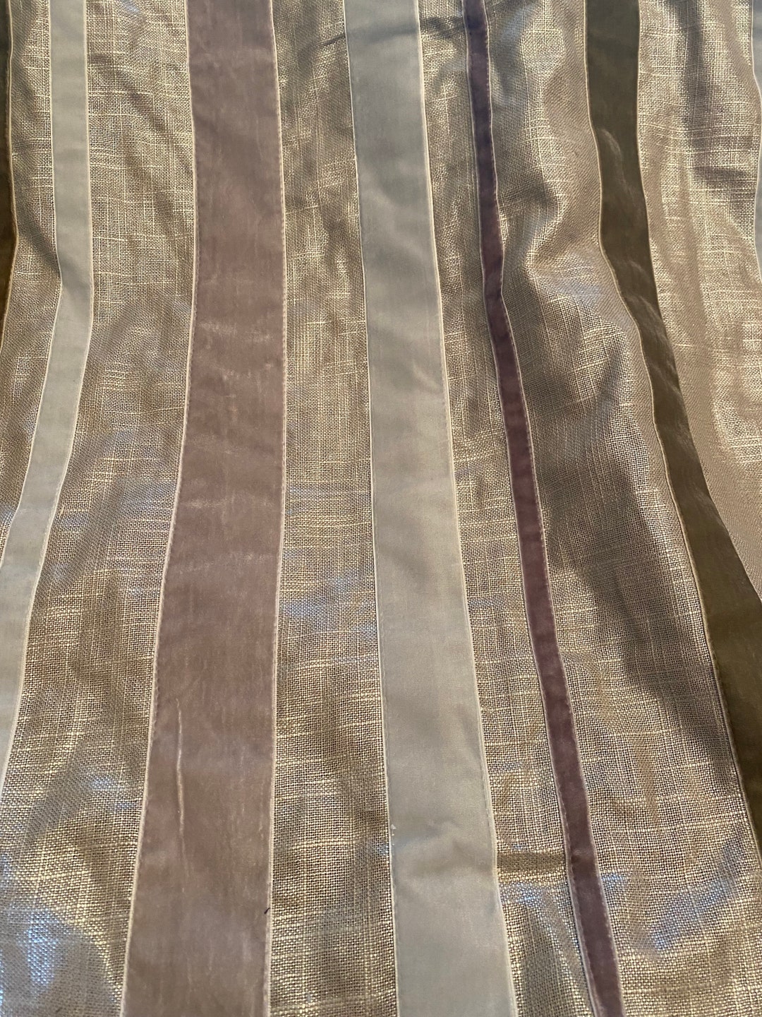 Linen With Velvet Stripes, Italian Fabric by Yard, Price is for One ...