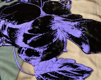 LVSESYH - Floral Sheer Crinkled Burnout Silk Velvet Fabric - 120cm Wide ...