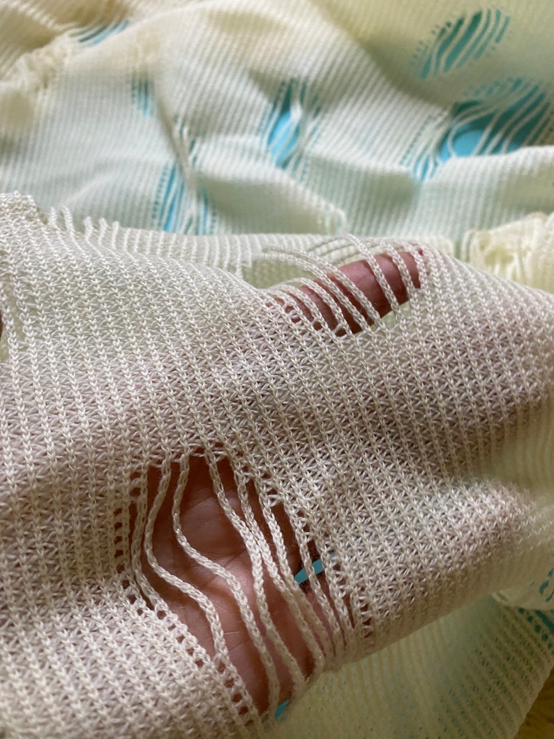 Sheer Off-white Wool Knit Fabric: Italian Fashion Fabric by the Yard - Etsy