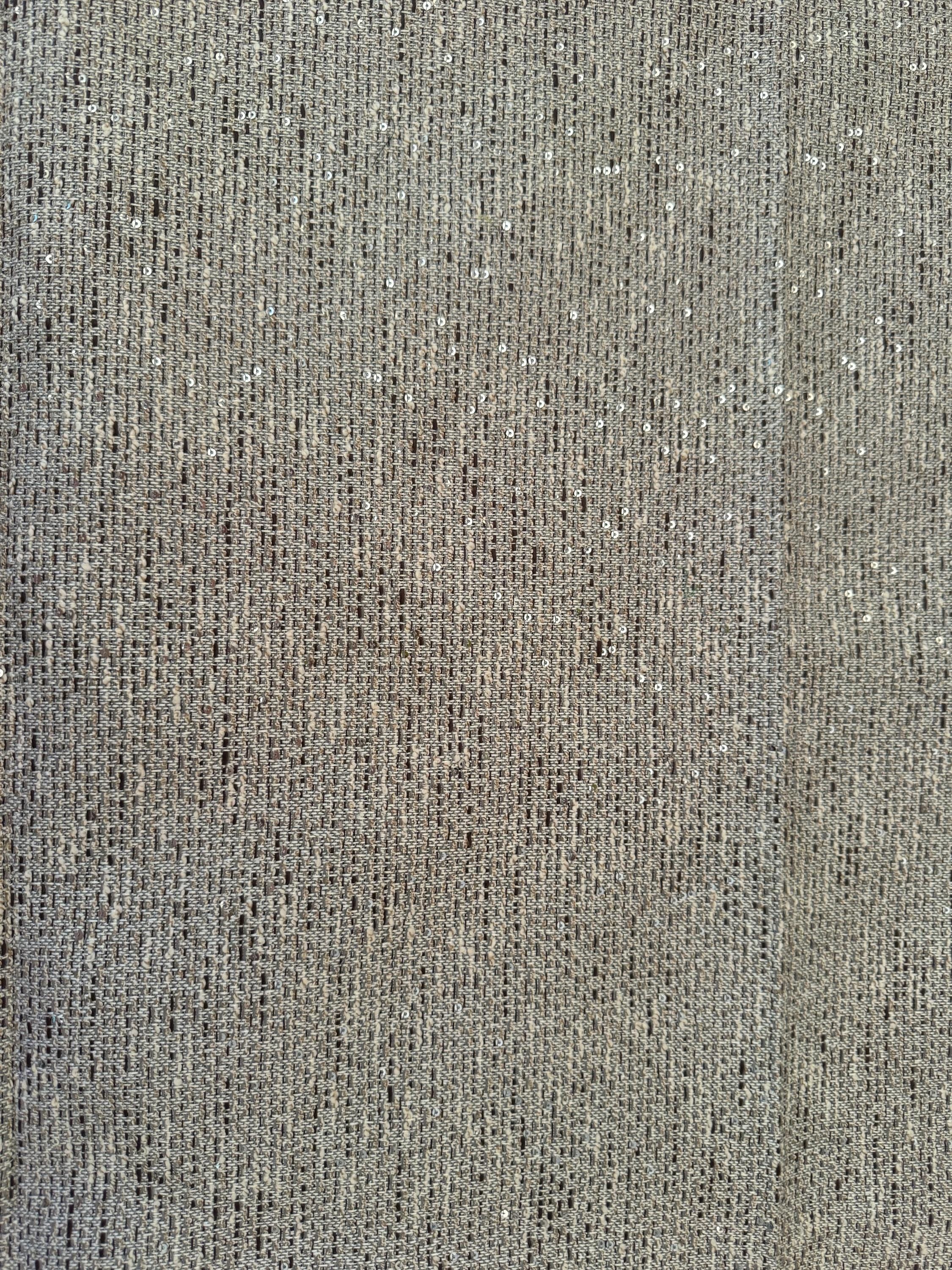 Designer Tweed Fabric With Underlining Fuseline, Luxury Italian Fabric ...