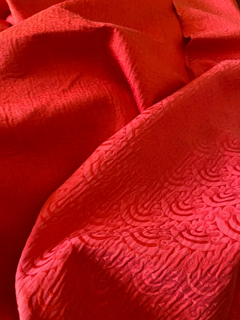 Scarlet Jacquard Fabric Italian Fabric by Yard Price is for - Etsy