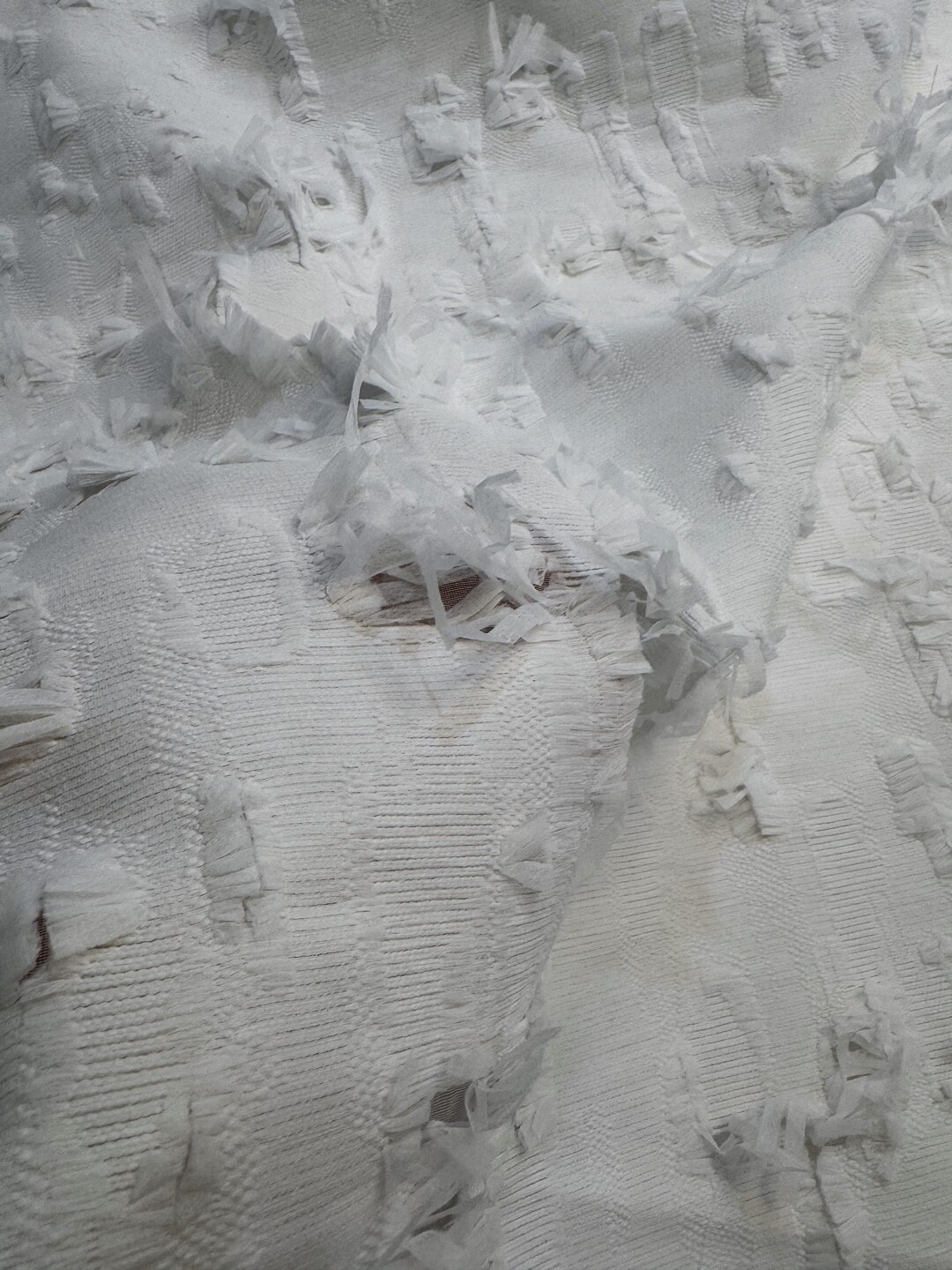 White Ripped Cotton Polyester Fabric - Luxury Italian Fabric by the ...