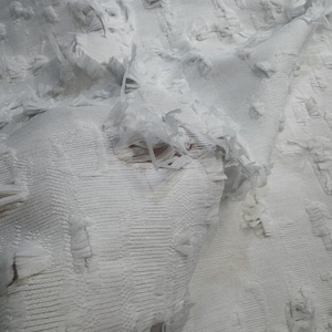 White Ripped Cotton/polyester Fabric - Luxury Italian Designer Fabric ...