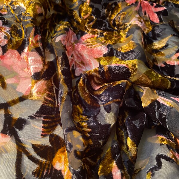 Burnout Silk Velvet Fabric - Etsy