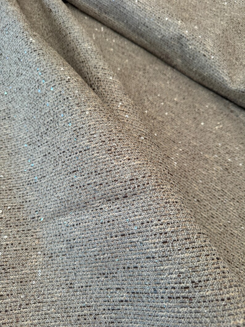 Designer Tweed Fabric With Underlining Fuseline, Luxury Italian Fabric ...