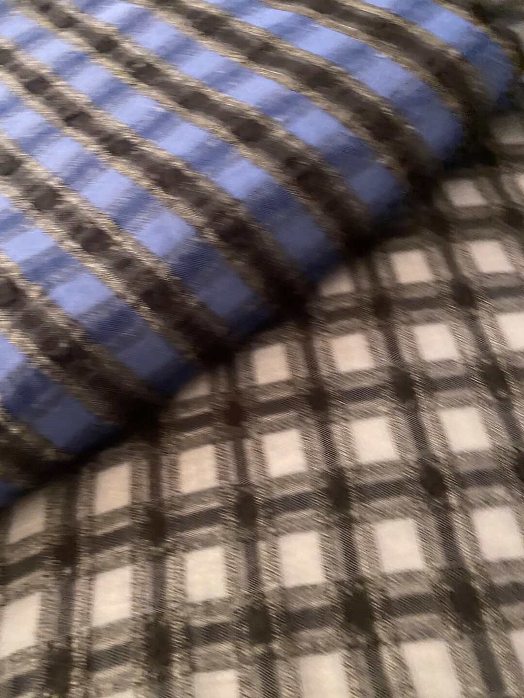 Rare Find, Exclusive Wool/cotton Checkered Fabric in Two Variations ...
