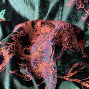 Exclusive Silk Devore Fabric With Pink Gold Splashes, Luxury Italian ...