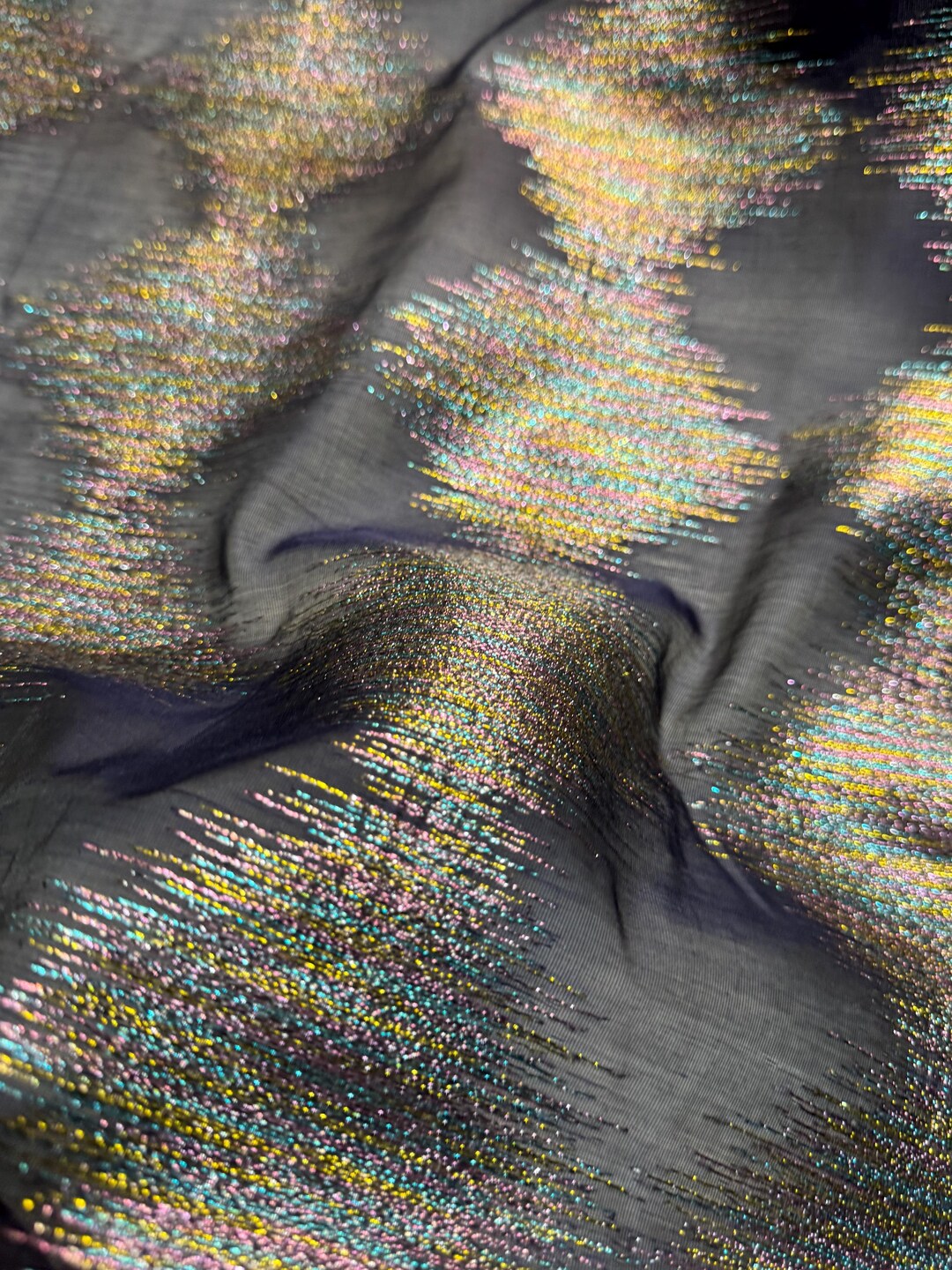 Luxury Lurex Organza Fabric: Dark Blue, Italian Couture Fabric by Yard ...