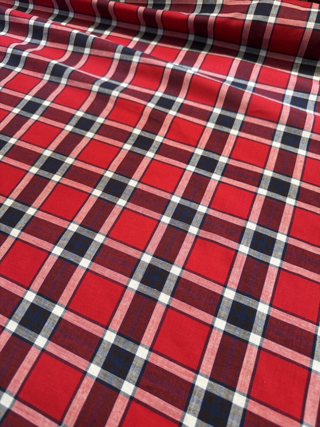 Premium Quality 100% Cotton Plaid Fabrics in Two Color Combinations ...