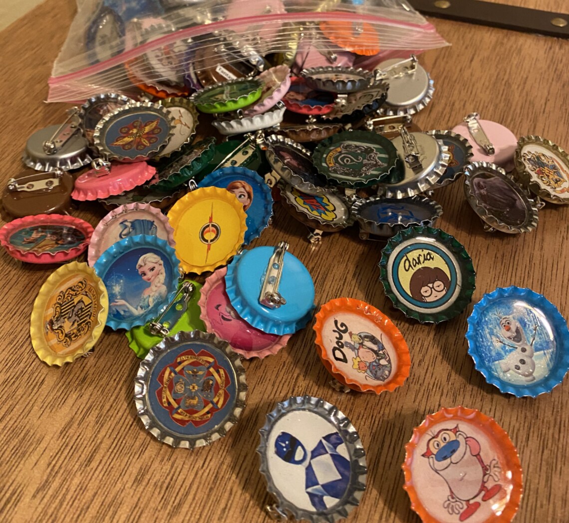 Handmade Bottle Cap Buttons - Etsy