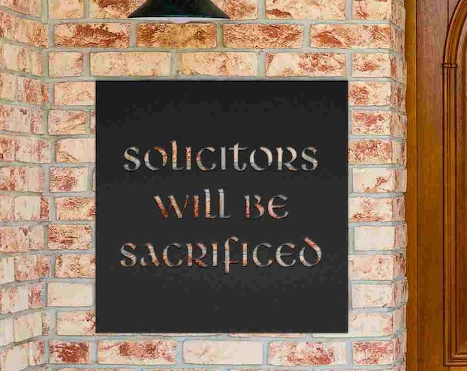 No Soliciting Sign No Solicitors Metal Sign Funny Trespassing Sign the ...
