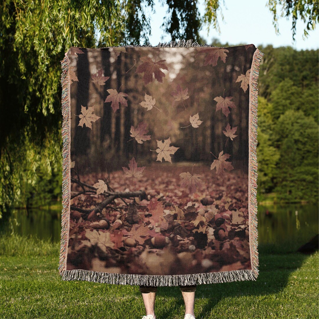 Autumn Leaves Blanket, Fall Themed Throw Blanket, Cozy Autumn Decor ...