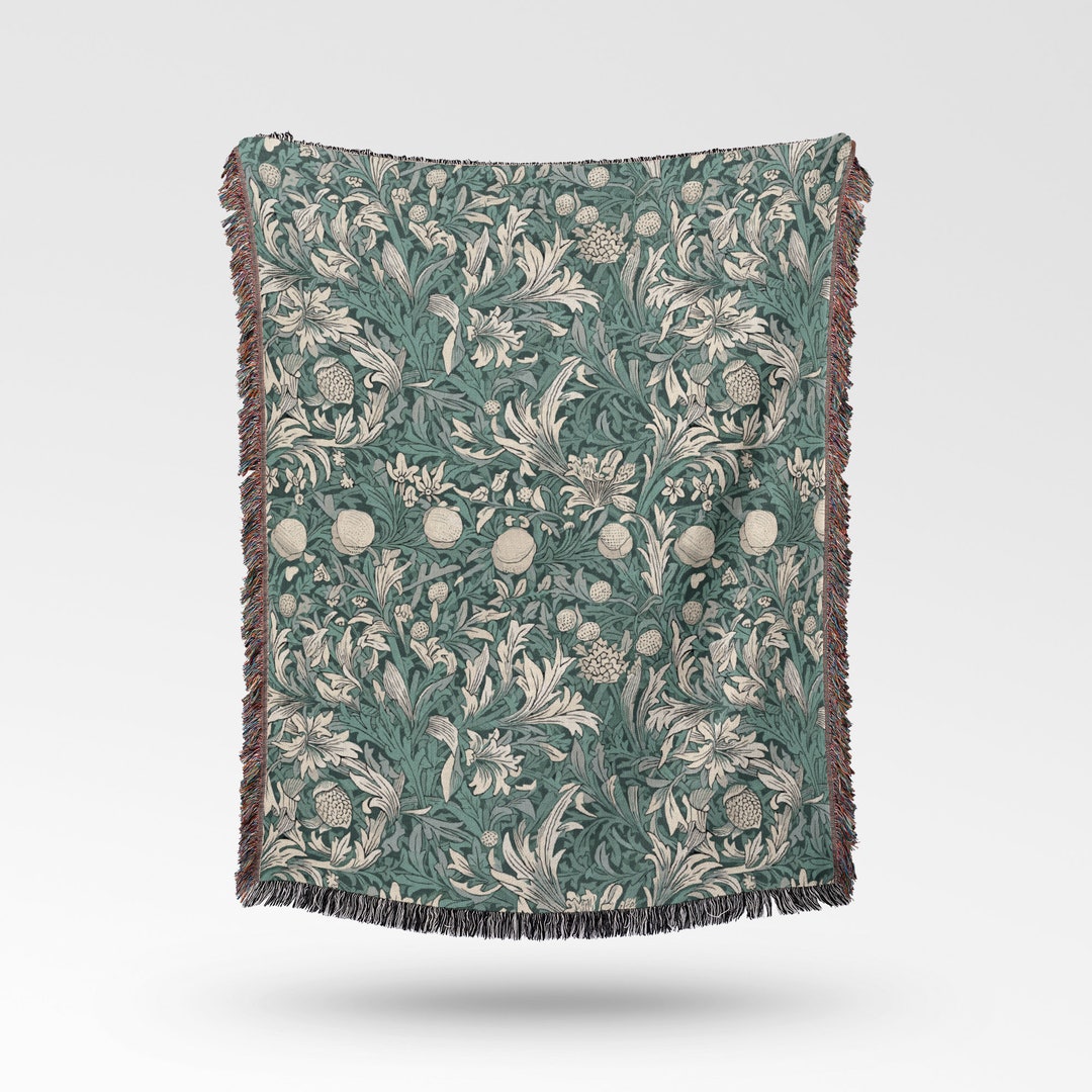 William Morris Throw Boho Woven Blanket Flower Tapestry Indie Room ...
