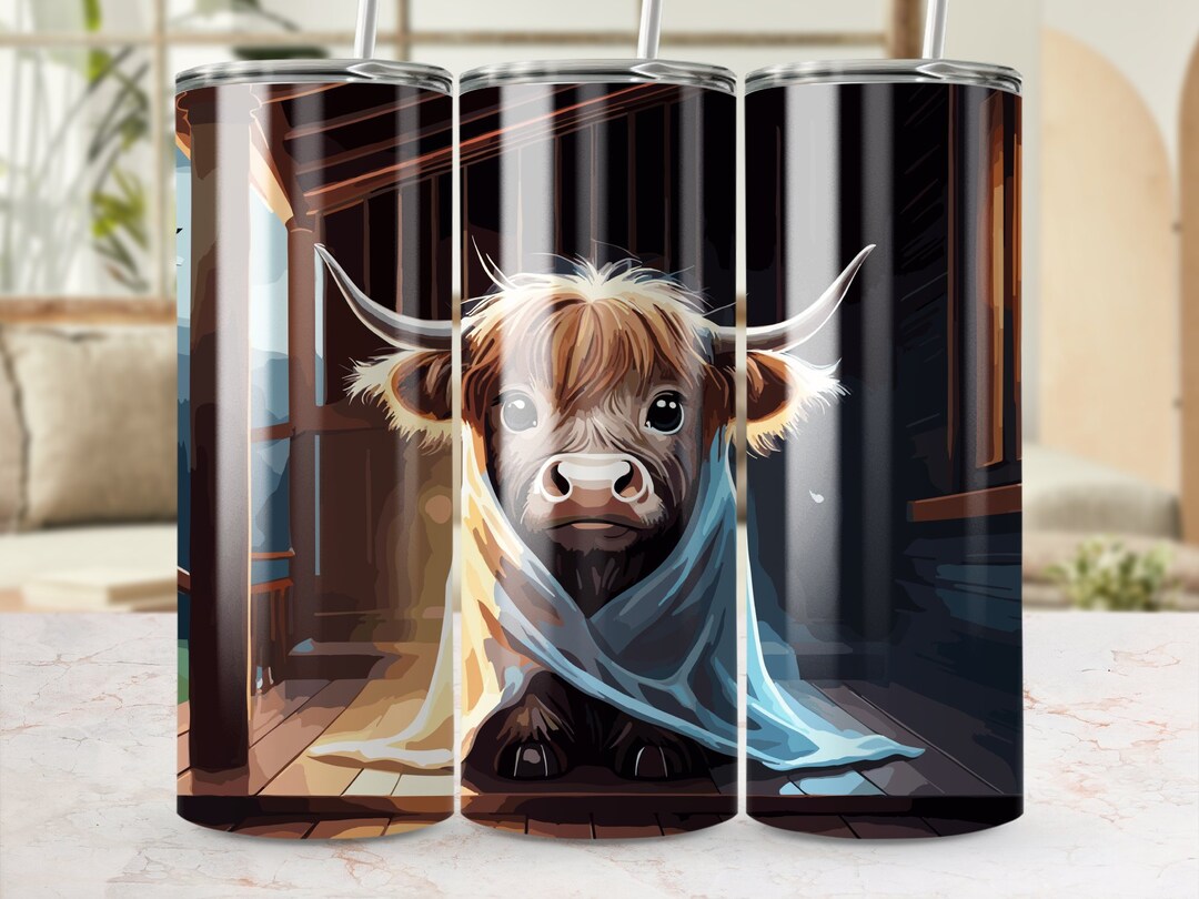 Baby Highland Cow Ghost Halloween Tumbler Wrap 20 Oz Tumbler - Etsy