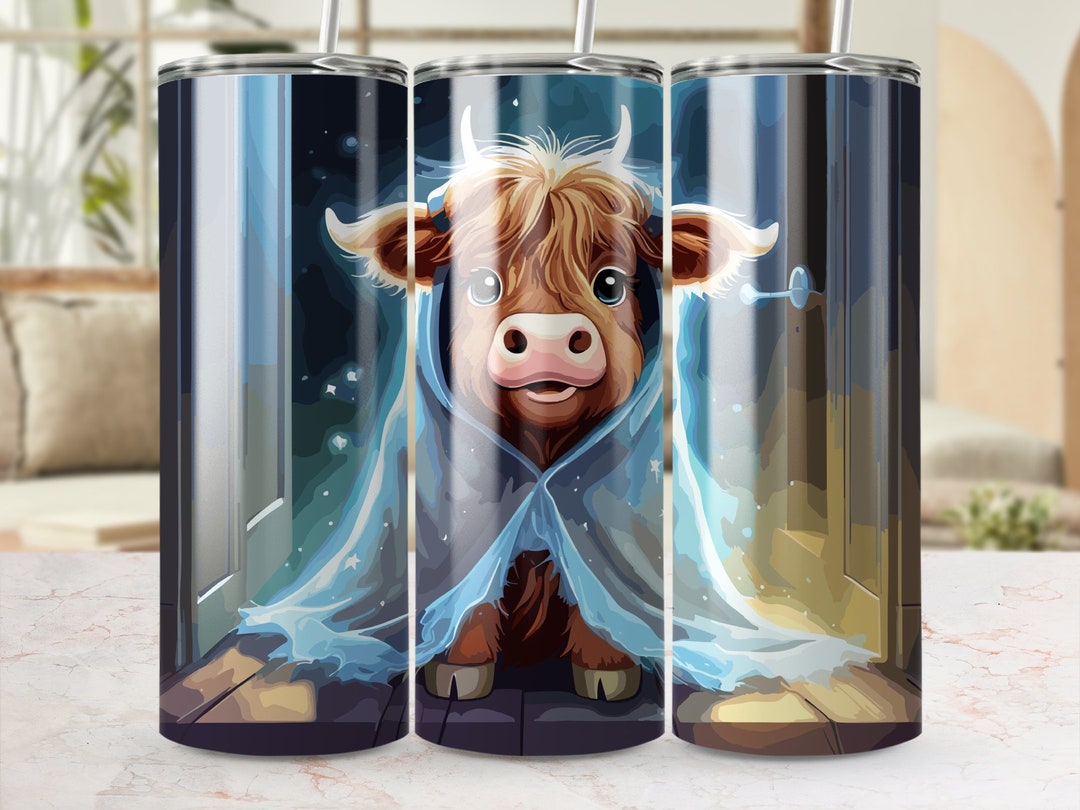 Baby Highland Cow Ghost Halloween Tumbler Wrap 20 Oz Tumbler - Etsy