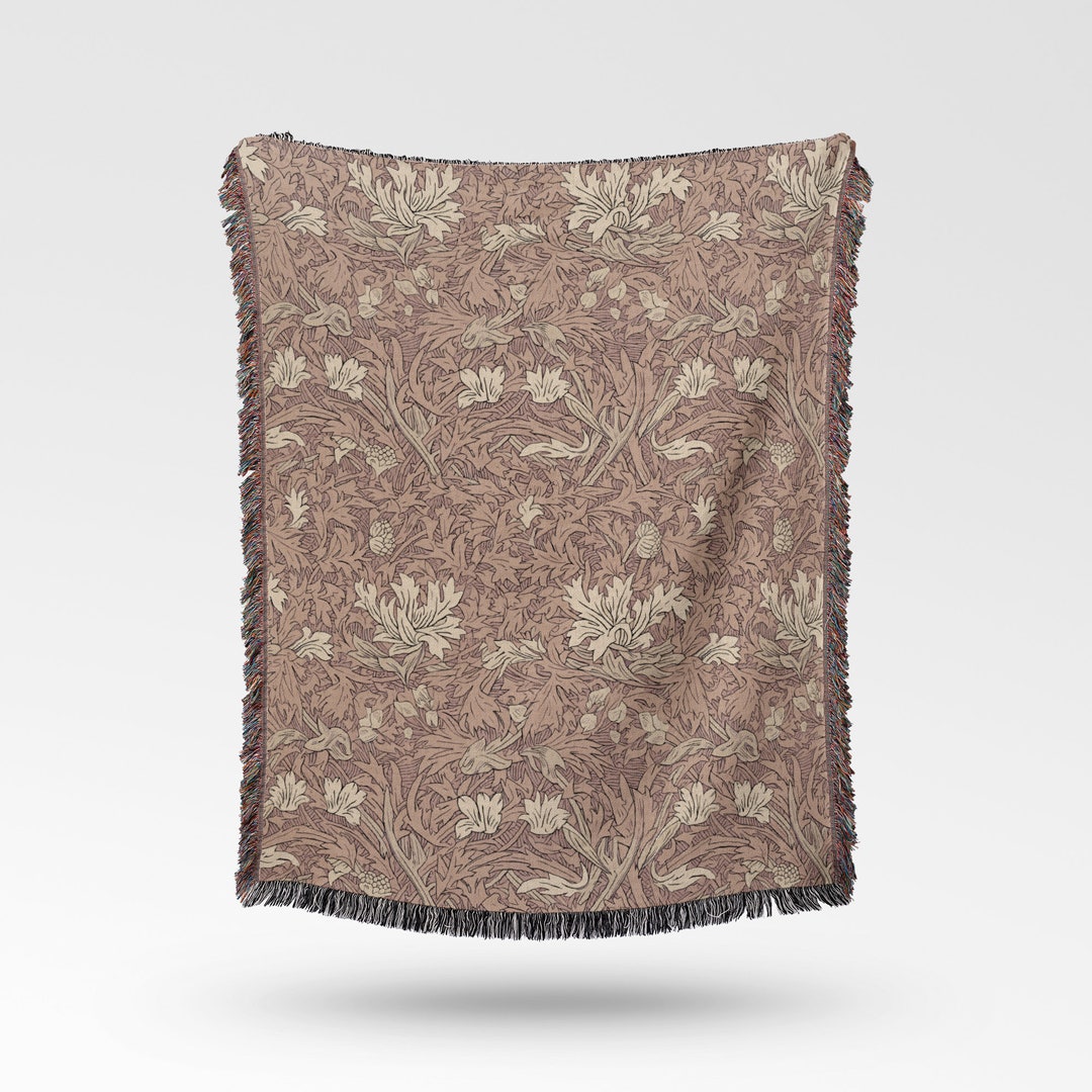 William Morris Throw Boho Woven Blanket Flower Tapestry Indie Room ...
