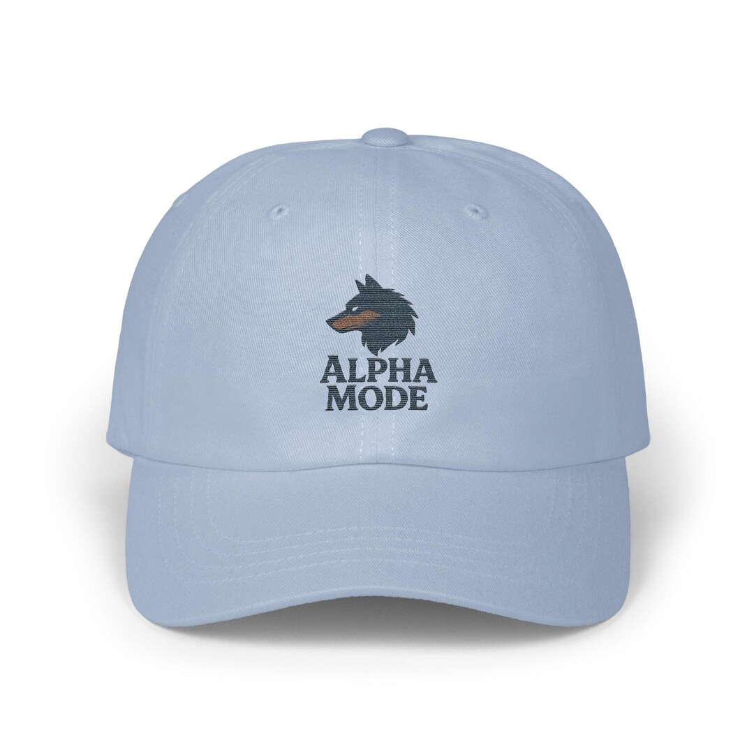 Embroidered Cap, Alpha Mode Wolf Design Hat, Embroidered Hat for Men ...
