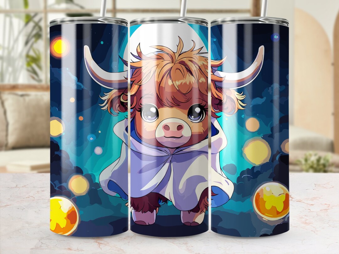 Baby Highland Cow Ghost Halloween Tumbler Wrap 20 Oz Tumbler - Etsy
