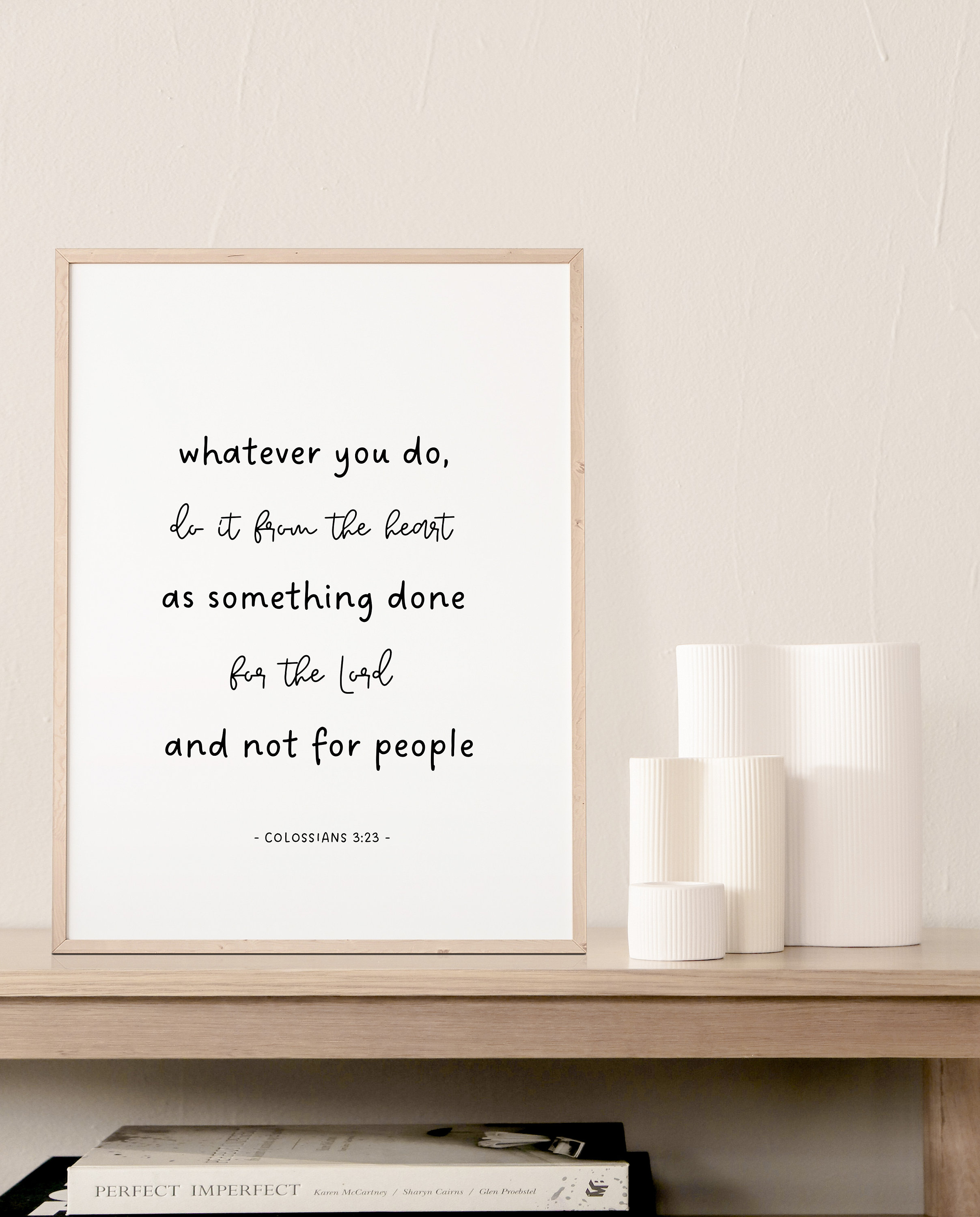 Colossians 3:23 Bible Verse Scripture Wall Art Print Modern Christian ...