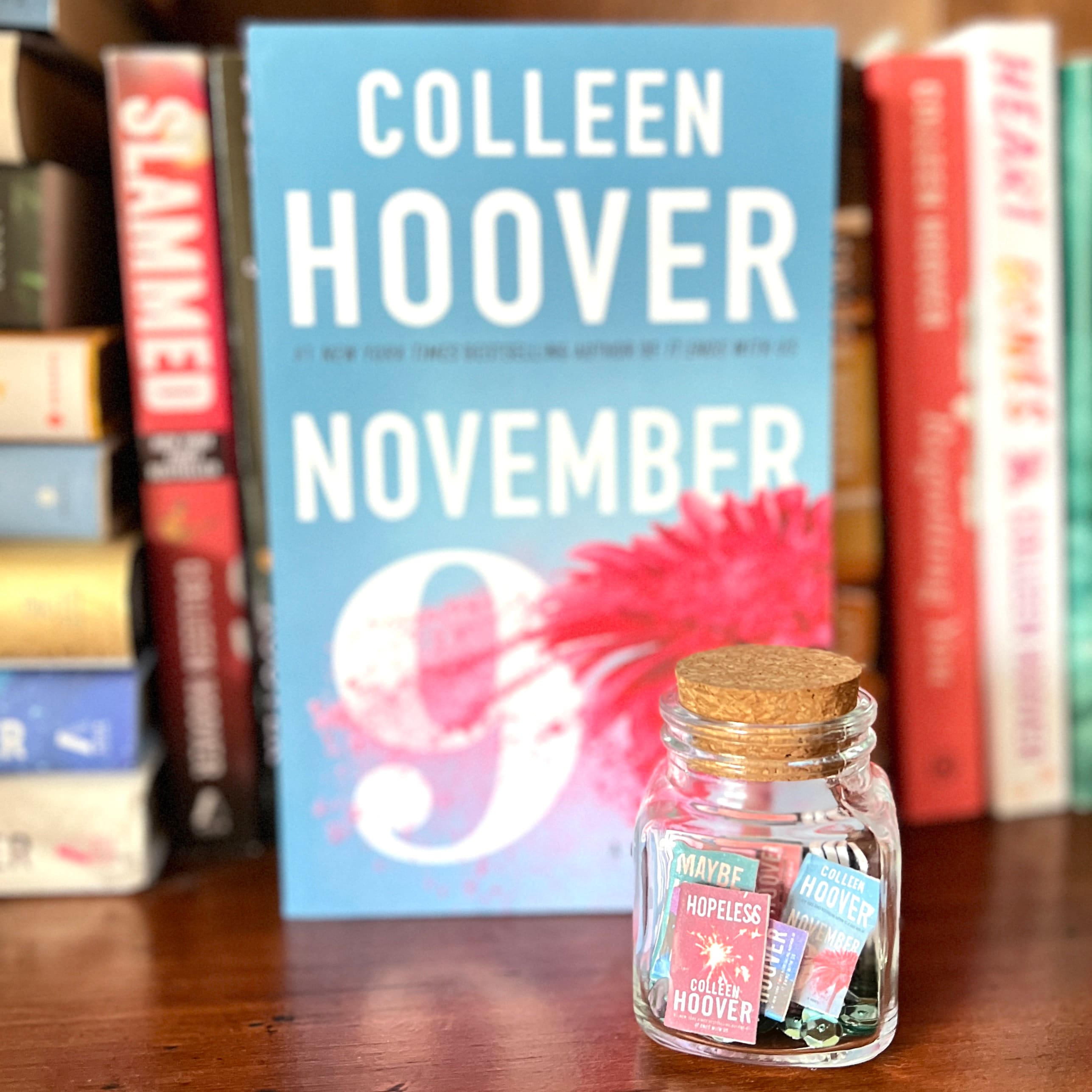Square Glass Jar Filled With Handmade Mini Books - Colleen Hoover Books ...