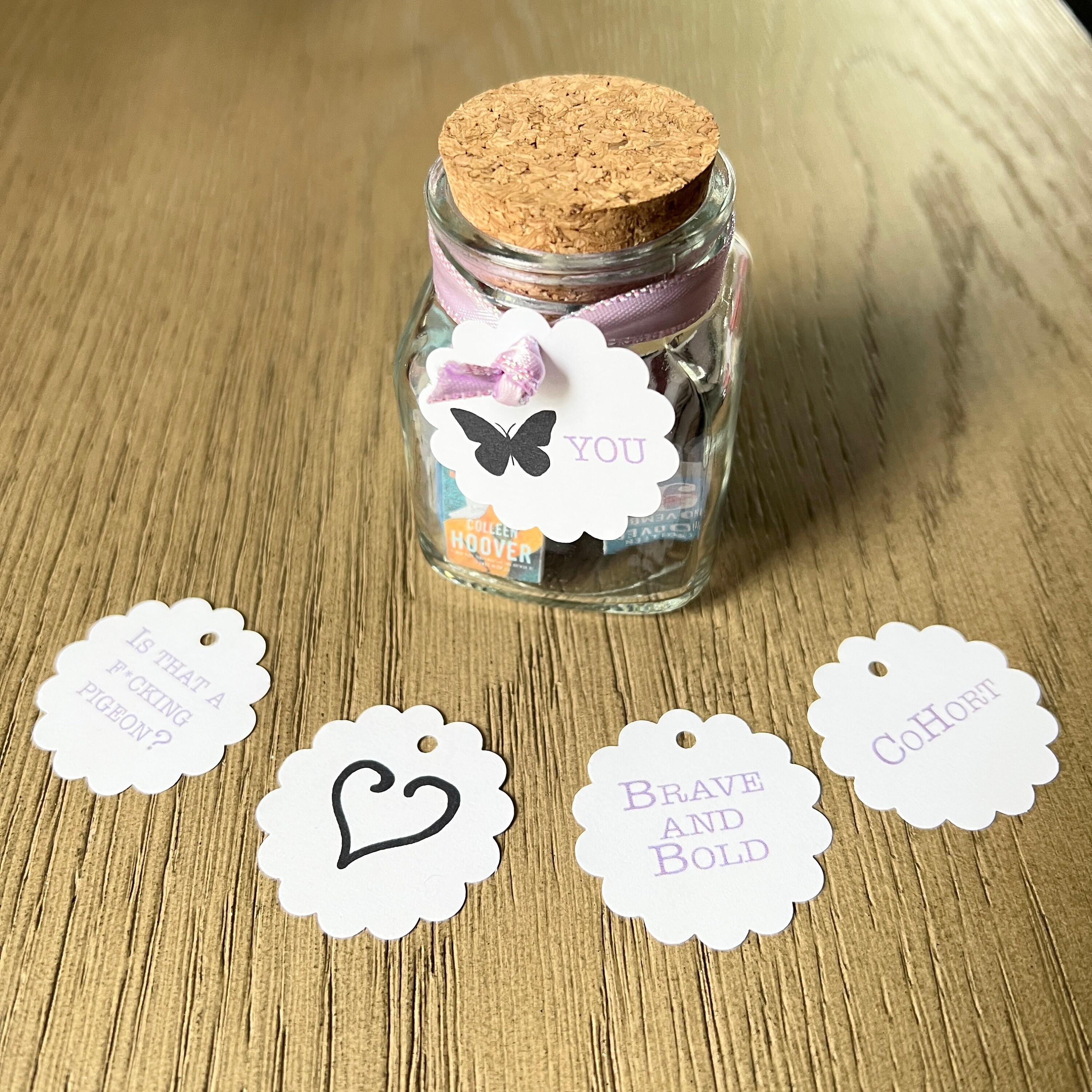 Square Glass Jar Filled With Handmade Mini Books - Colleen Hoover Books ...