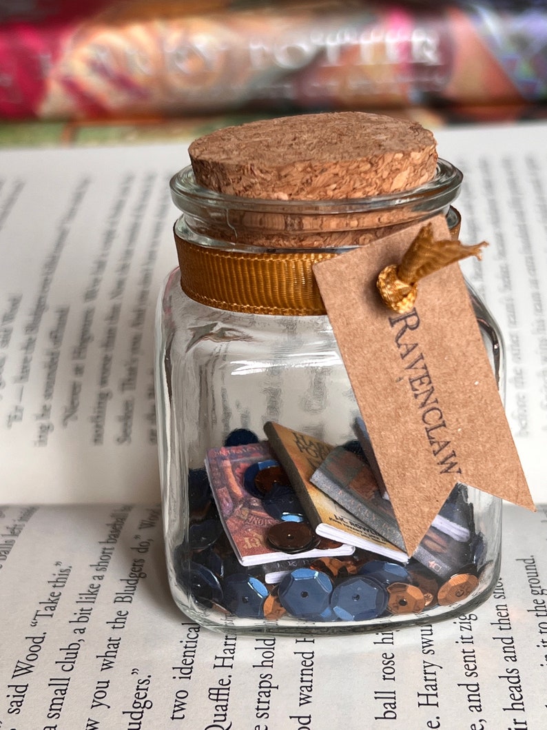 Square Glass Jar Filled With Handmade Mini Books Harry - Etsy
