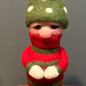 Elf Doll Soft Sculpture Christmas Gnome Felt Figurine Handmade Troll ...