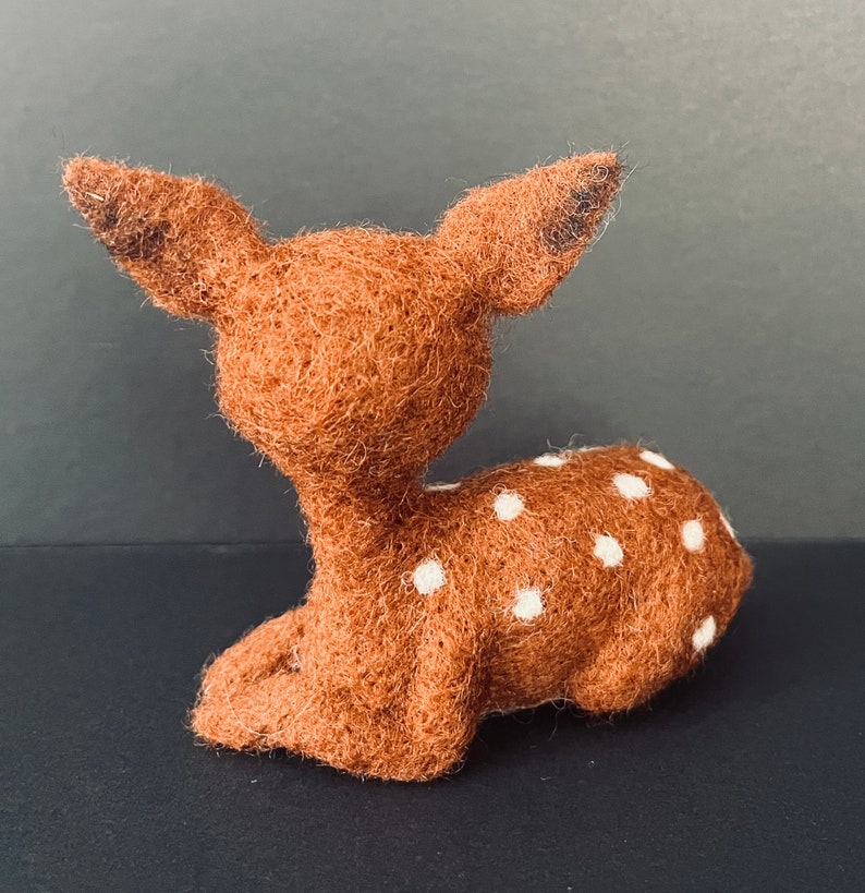 Needle Felted Baby Deer Handmade Wool Plushie Fabric Art Animal Doe Mcm ...